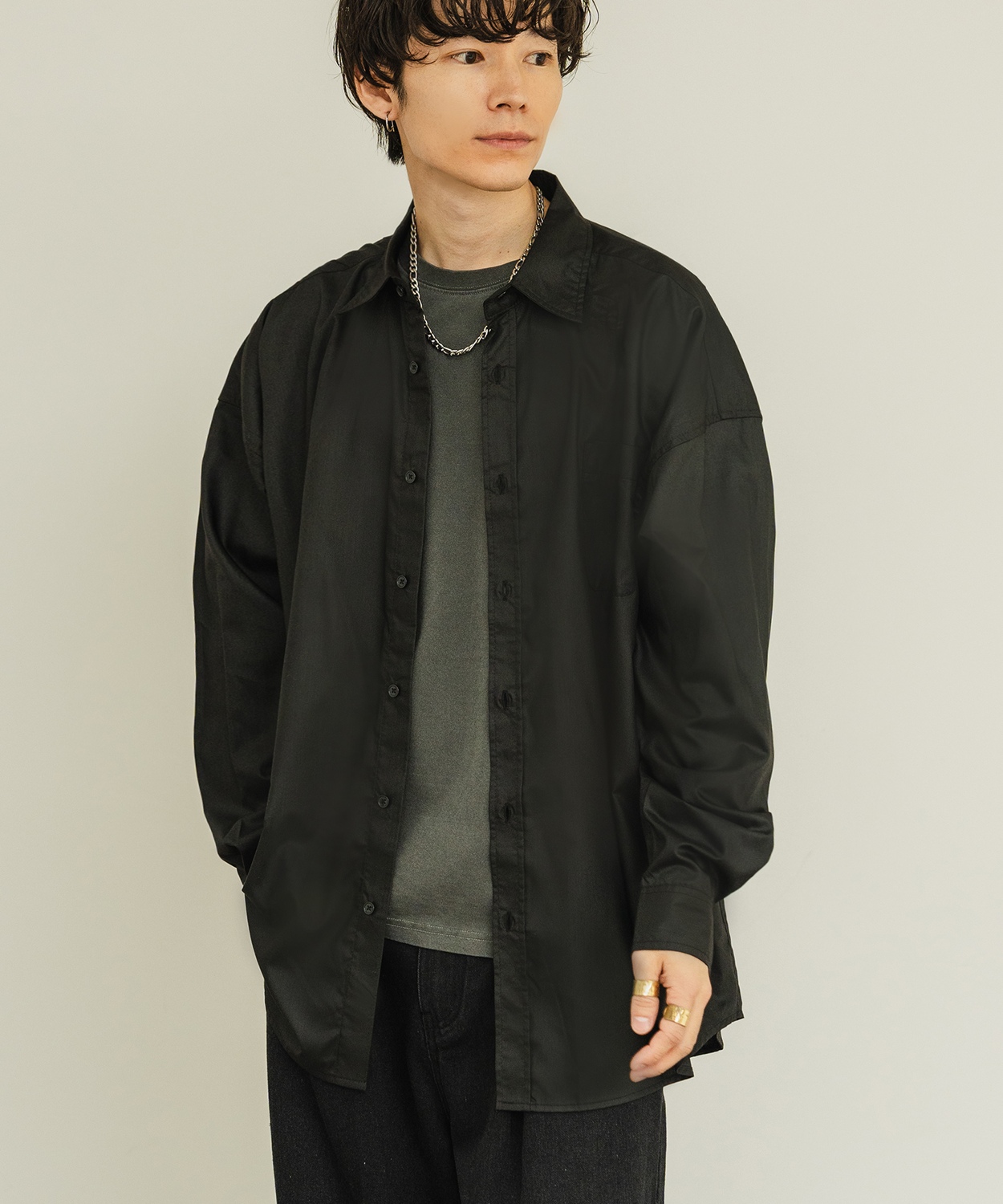 improves 長袖シャツ メンズ NULL ヌル 無地 イージーケア ビッグサイズ オーバーサイズ 大きめ アメカジ カジュアル スケーター ストリート 古着MIX 韓国 ...