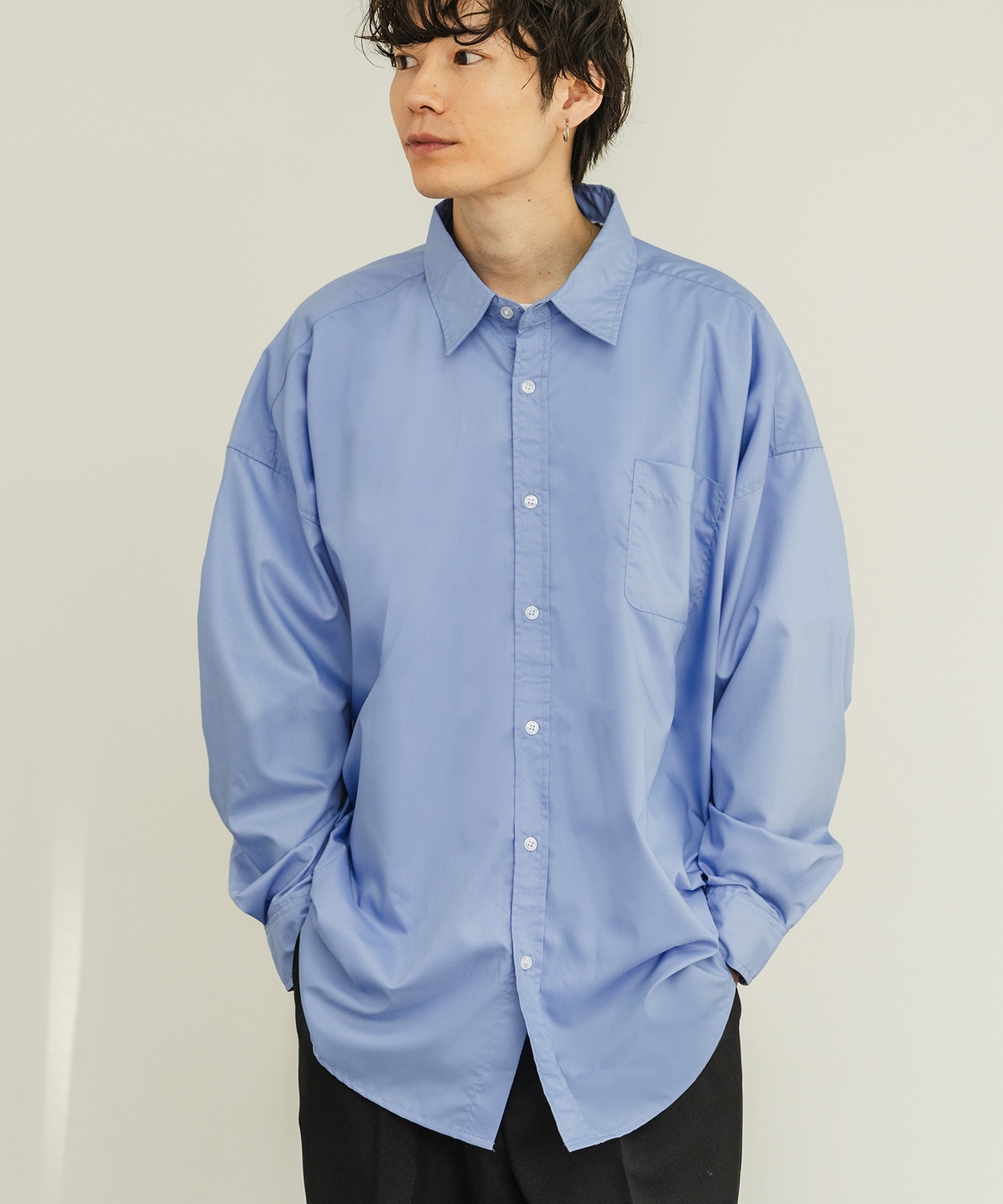 improves 長袖シャツ メンズ NULL ヌル 無地 イージーケア ビッグサイズ オーバーサイズ 大きめ アメカジ カジュアル スケーター ストリート 古着MIX 韓国 ...