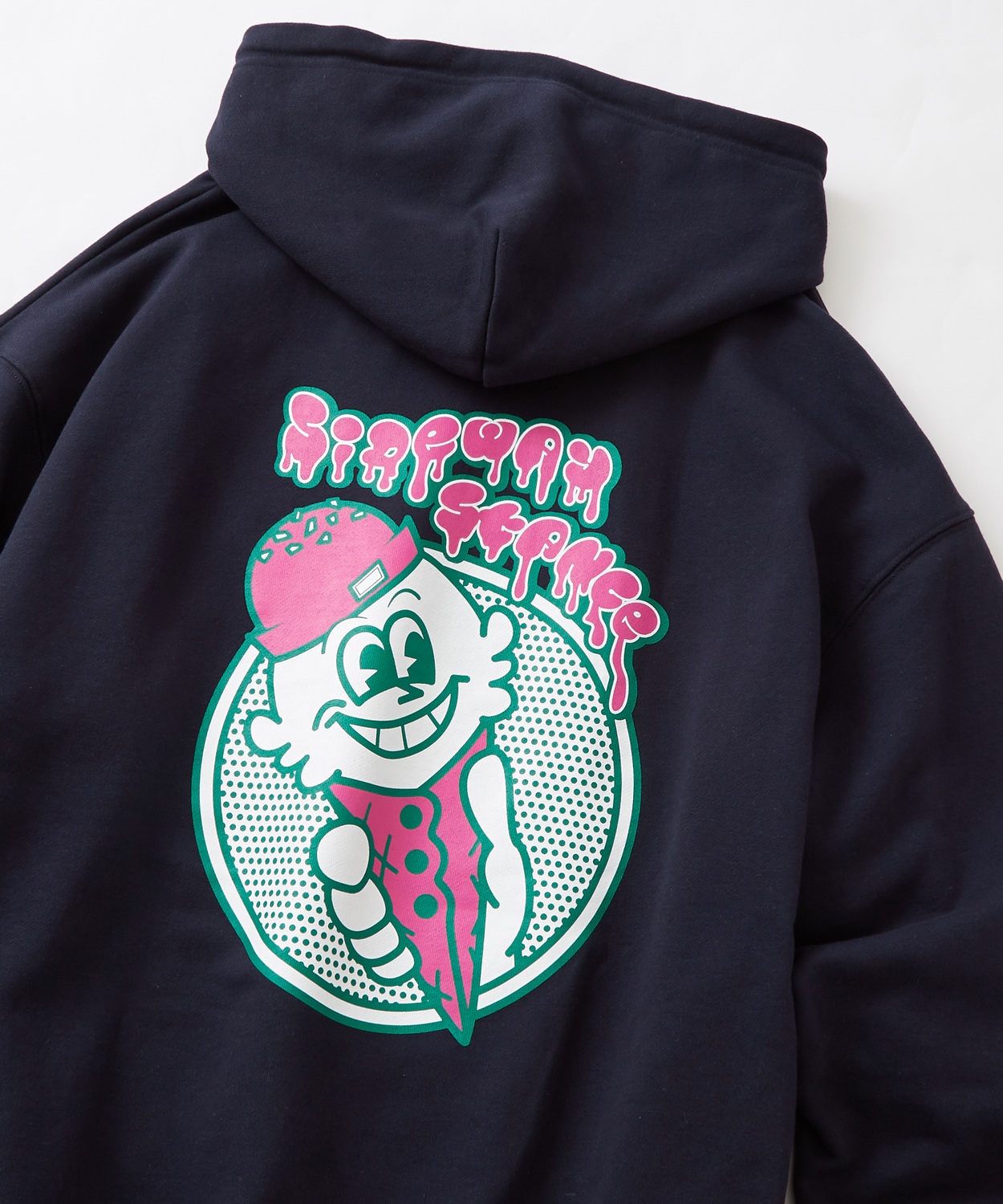 パーカー メンズ SIDEWAY STANCE サイドウェイスタンス オリジナルプリント グラフィック スウェット スエット アイスクリーム マスコット オーバーサイズ : 70093 ...