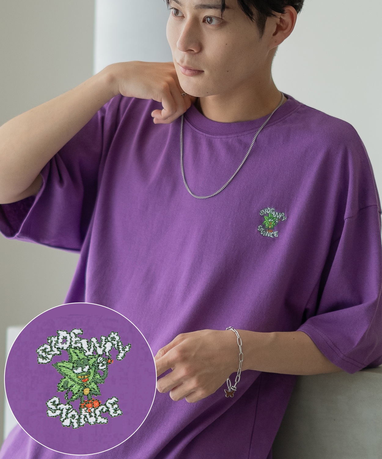 improves 半袖Tシャツ メンズ SIDEWAY STANCE サイドウェイスタンス オリジナル ワンポイント 刺しゅう カットソー スケーター : improves インプローブス ...
