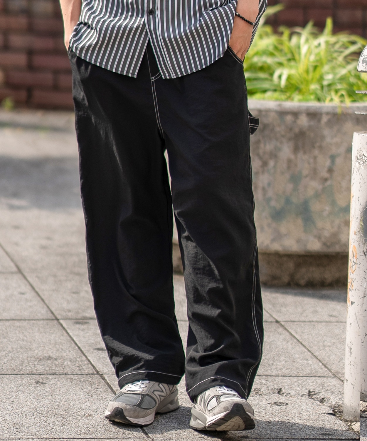 improves ペインターパンツ メンズ SIDEWAY STANCE サイドウェイスタンス ポリワッシャー ワイド イージーパンツ フルレングス カジュアル スケーター ストリート ...