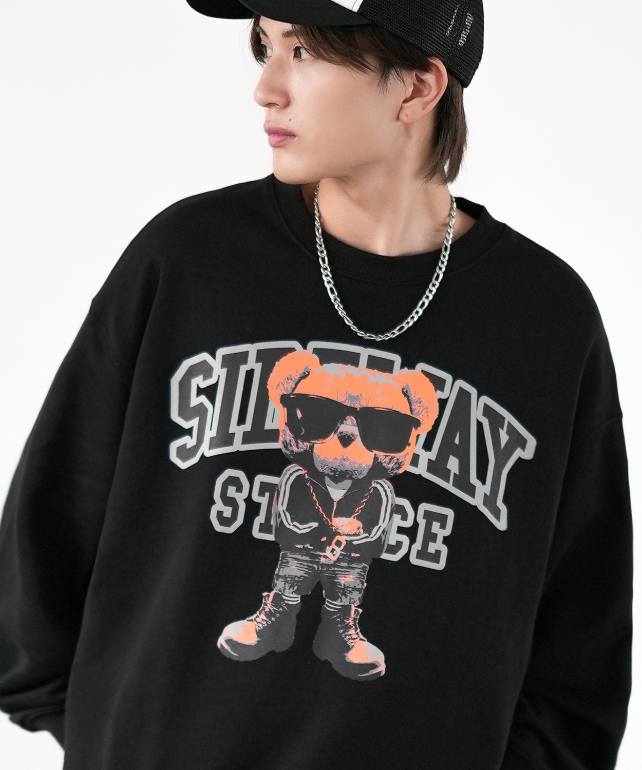 improves トレーナー メンズ SIDEWAY STANCE サイドウェイスタンス オリジナルプリント グラフィック スウェット カレッジベア オーバーサイズ アメカジ カジュアル ...