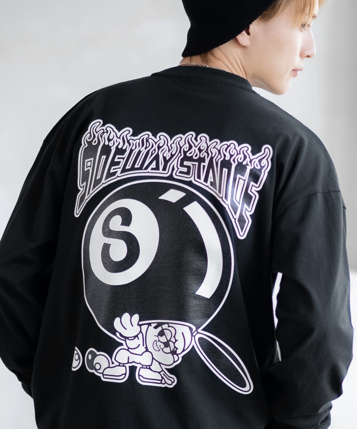 improves 長袖Tシャツ メンズ SIDEWAY STANCE サイドウェイスタンス オリジナルプリント Sボール カットソー ロンT カジュアル スケーター ストリート 古着MIX ...