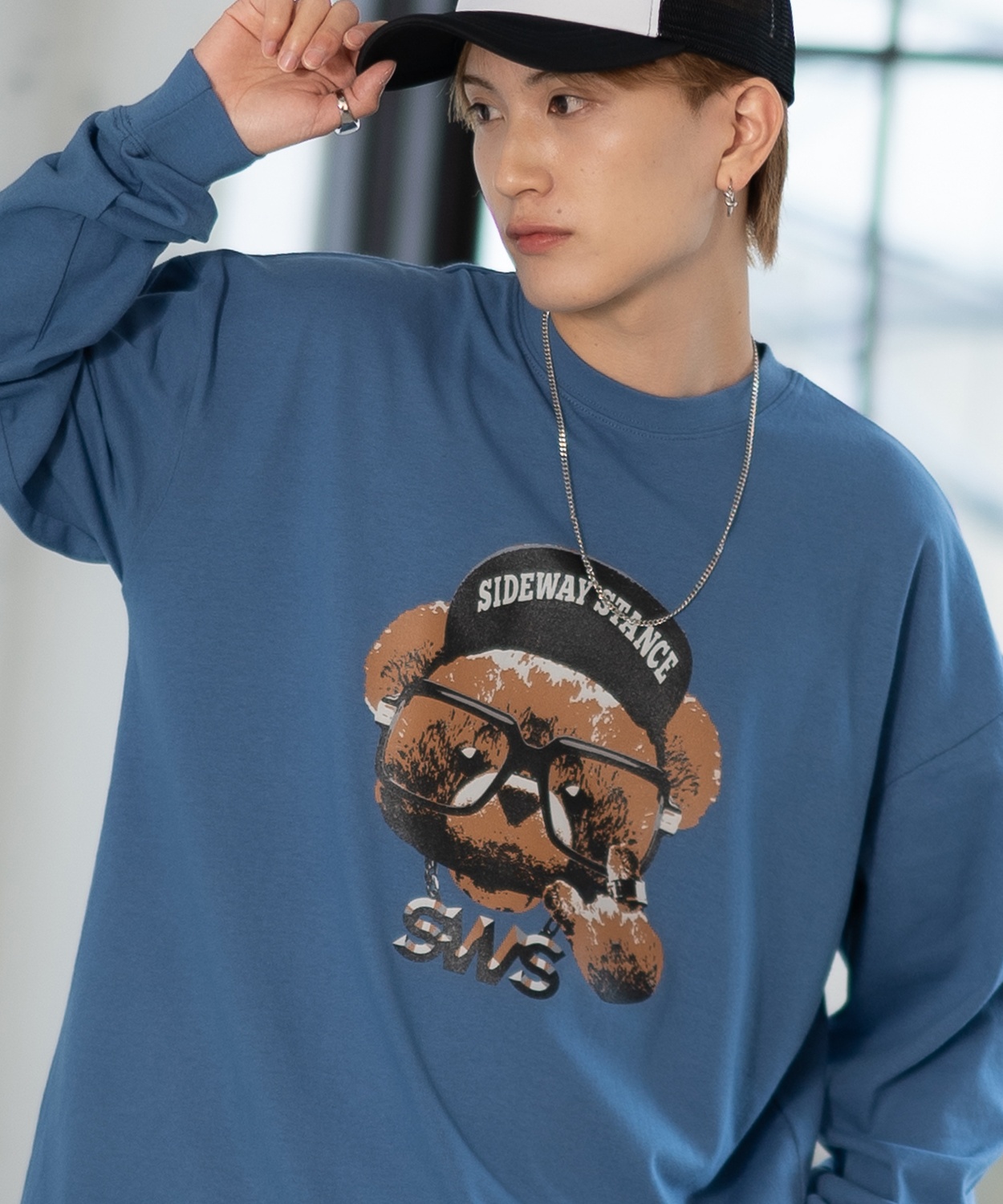 improves 長袖Tシャツ メンズ SIDEWAY STANCE サイドウェイスタンス オリジナルプリント チーズベア カットソー ロンT カジュアル スケーター ストリート 古着MIX ...