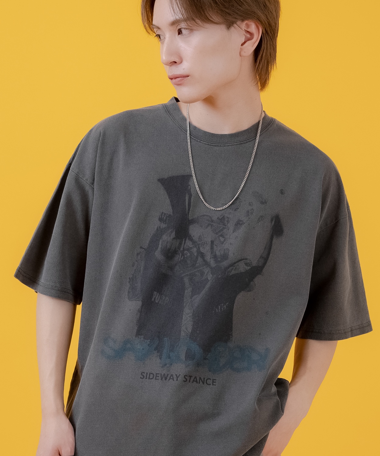 improves ピグメント 半袖Tシャツ メンズ SIDEWAY STANCE サイドウェイスタンス オリジナルプリント グラフィック カットソー アメカジ スケーター ストリート ...