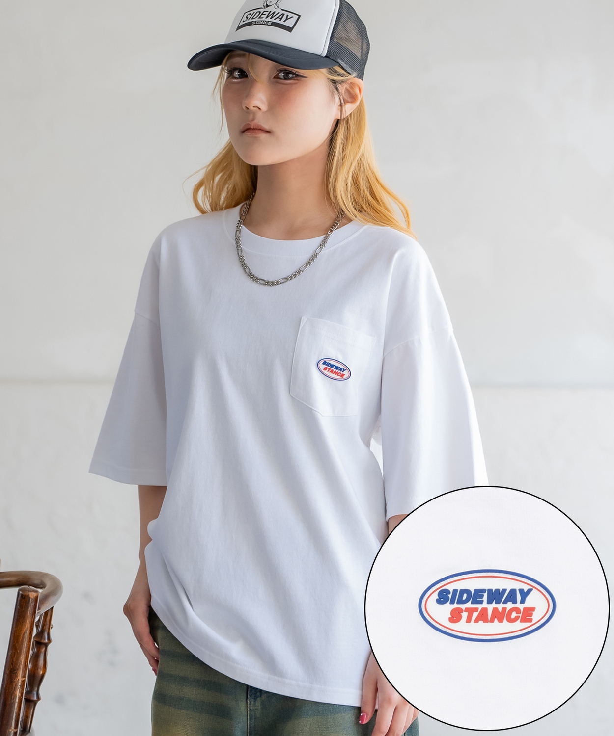 improves 半袖Tシャツ メンズ SIDEWAY STANCE サイドウェイスタンス オーバル シリコンワッペン ポケット ロンT カットソー ストリート アメカジ 古着 ...