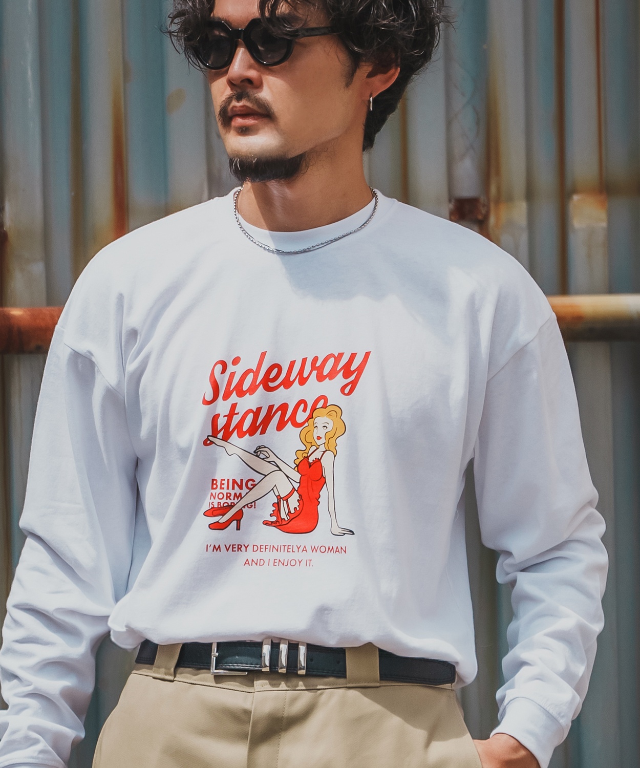 improves 長袖Tシャツ メンズ SIDEWAY STANCE サイドウェイスタンス ロンT カットソー レトロウーマン アメカジ カジュアル Y2K ストリート 90s レトロ 韓国 ...