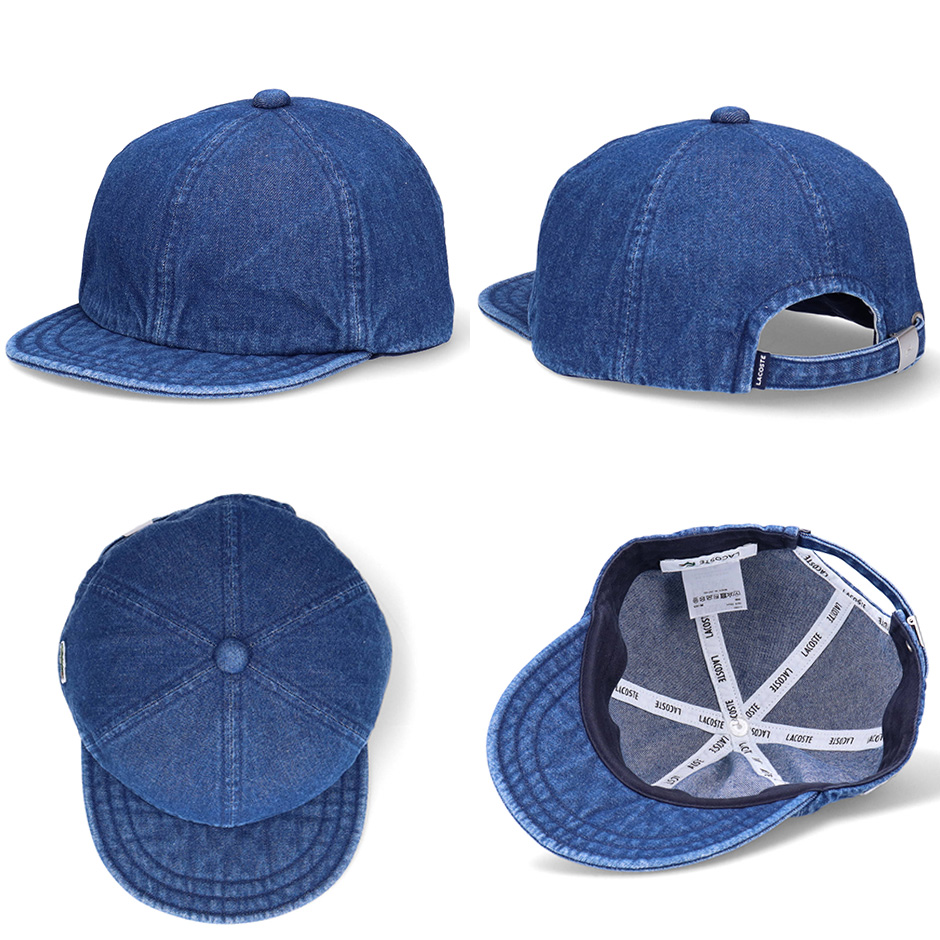 LACOSTE（ラコステ） デニム サイドロゴ キャップ 帽子 デニムキャップ