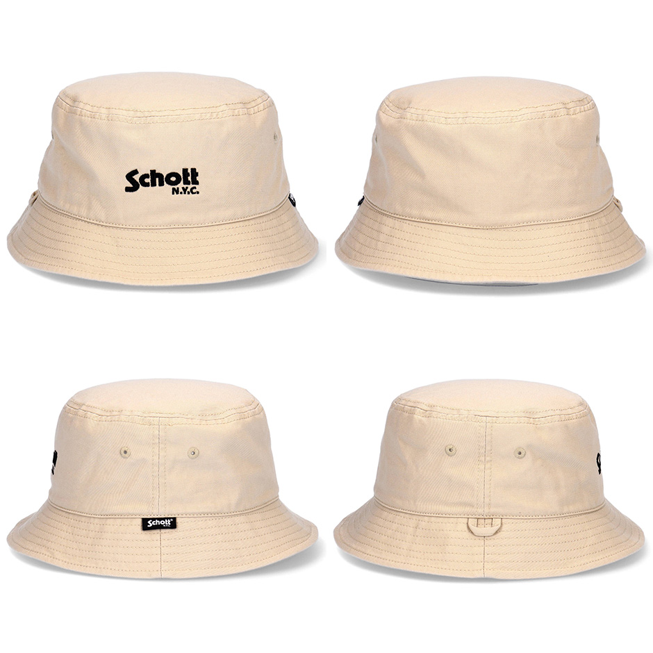 Schott N.Y.C ショット ベーシック バケットハット バケハ 帽子 ユニセックス SCHOTT NYC SC007 コットンツイル ...