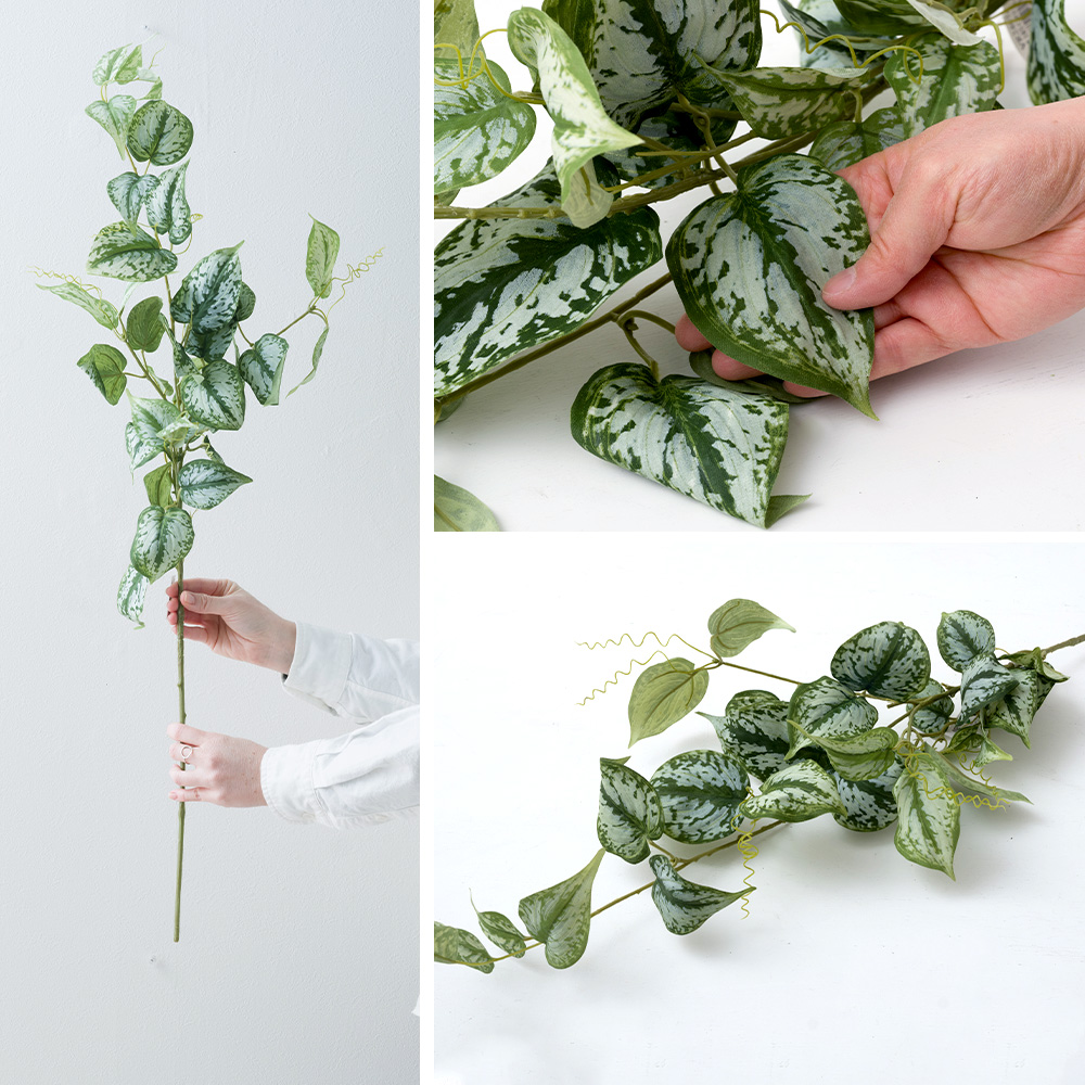 フェイクグリーン 壁掛け 吊り下げ 観葉植物 リアル 大きめサイズ 造花 おしゃれ スキンダプサス・ピクタス C-F-1 : カーテン レール シェード専門店 インテリアデポ - 通販 ...