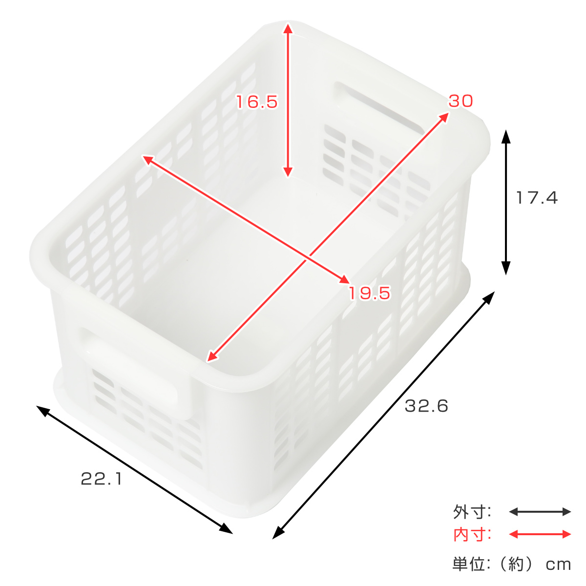 サンコープラスチック バスケット ブライトコンテナー プラスチック （ 幅32.6×奥行22.1×高さ17.4cm かご カゴ 収納ボックス ...