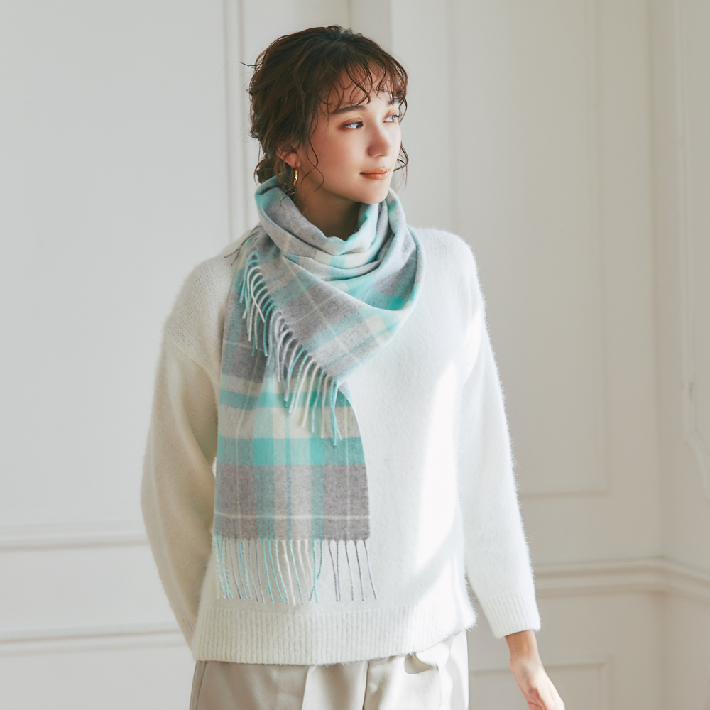 カシミヤ マフラー 大判 レディース チェック カシミヤ100％マフラー チェック柄 イニシャル刺しゅう無料 ギフト プレゼント クリスマス :67810008:intermode ...