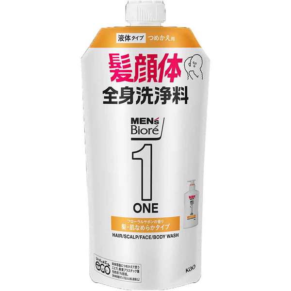 Biore メンズビオレ ONE オールインワン 全身洗浄料 詰め替え 340ml 髪 体 顔 ビオレ シャンプー トリートメント ボディソープ 花王 : アイリスプラザ Yahoo!店 ...