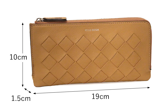PELLE BORSA（ペレボルサ） 財布 L字ファスナー長財布 メッシュ 5843