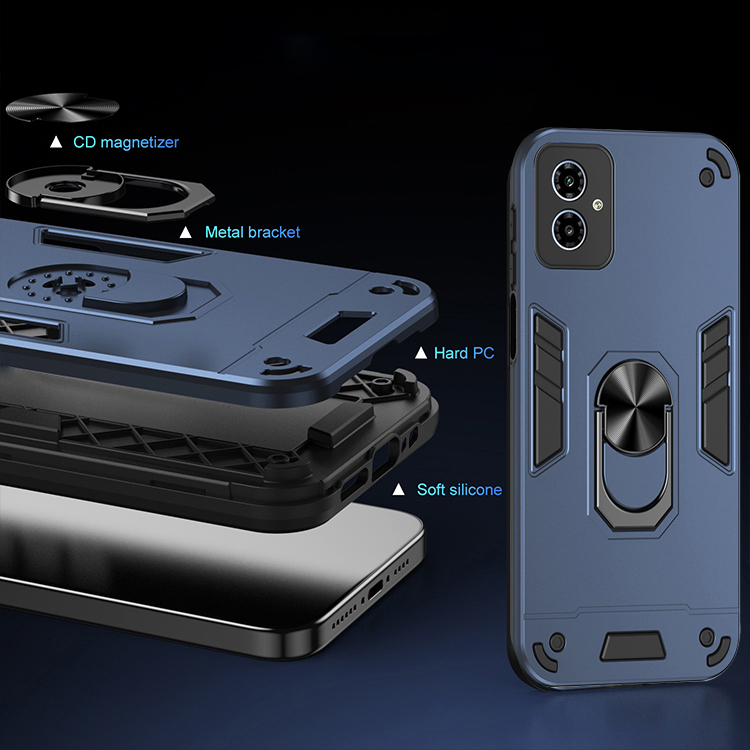Moto G64 5G ケース Moto g64y 5G 耐衝撃 カバー マグネット式車載ホルダ対応 リング付き 2重構造 スタンド機能 ...