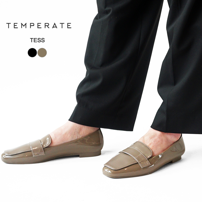 TEMPERATE テンパレイト レインシューズ ローファー レディース TESS パンプス スリッポン エナメル合皮 ドレスシューズ PVC ...