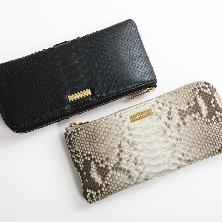 HALEINE 長財布 レディース L字ファスナー ダイヤモンドパイソン HALEINE 長財布 レディース L字ファスナー ダイヤモンドパイソン