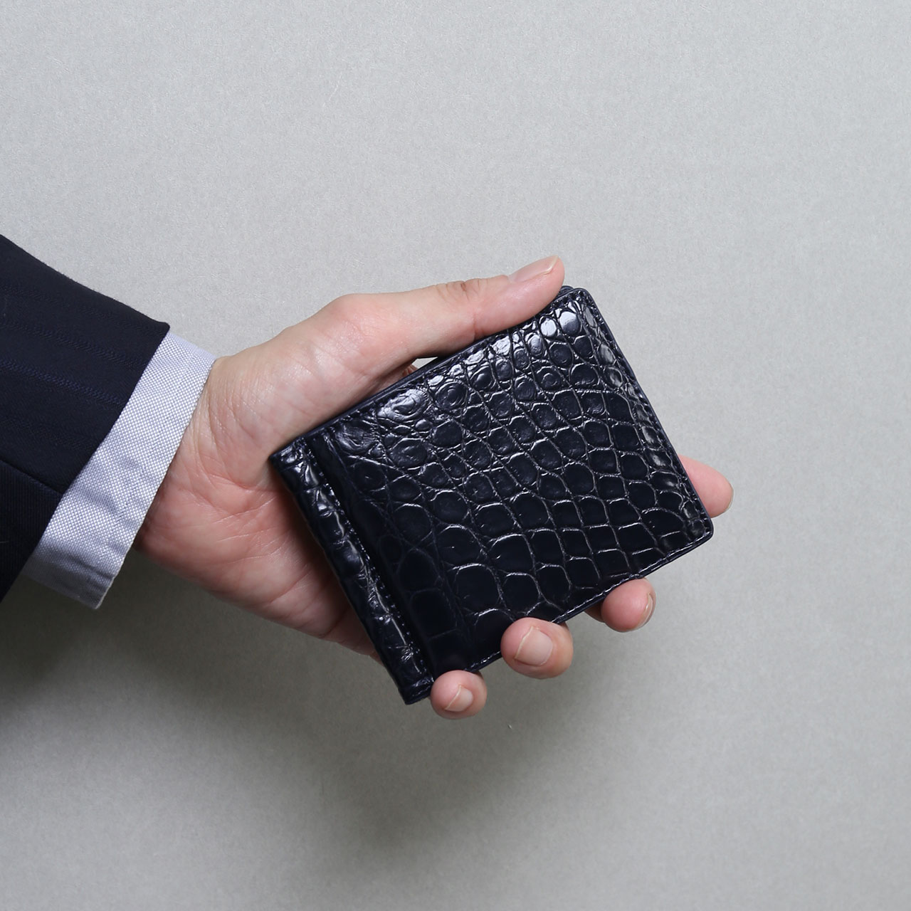 sankyo shokai（三京商会） クロコダイル マネークリップ 財布 折り