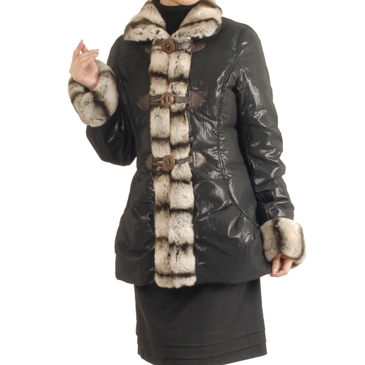 ダウンジャケットレッキスファートリミングブランド毛皮本皮革人気送別会(No.6604) sankyo shokai（三京商会） [10%offクーポン]ダウンジャケット