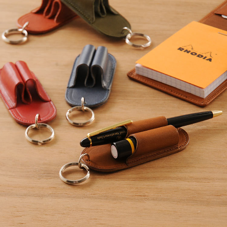 栃木レザー 2本差し ペンホルダー Jamale 日本製 リング付き レディース 本革 革 全8色 ジャマレ ペン差し[ネコポスで送料無料]4FA (07000035r) :07000035r ...