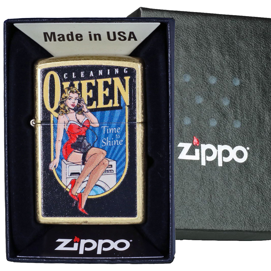 ZIPPO（ジッポー） ジッポーライター USオリジナルZIPPO 2025 ガール柄 CLEANING QUEEN ストリートブラス ...