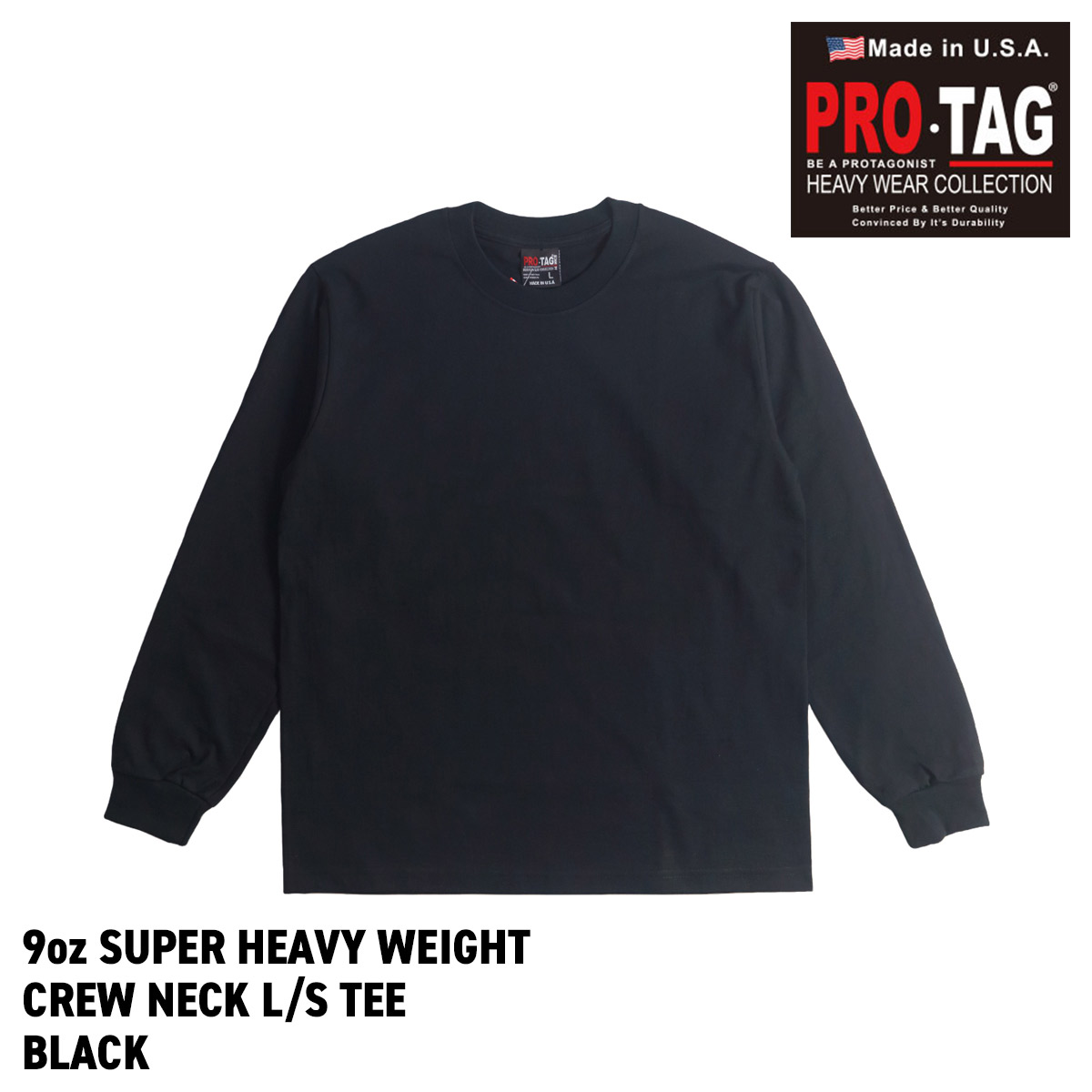 プロタグ PRO-TAG 9オンススーパーヘビーウエイト クルーネック 長袖Tシャツ SSIAL LS-003 メンズ M-XL ロンT ...