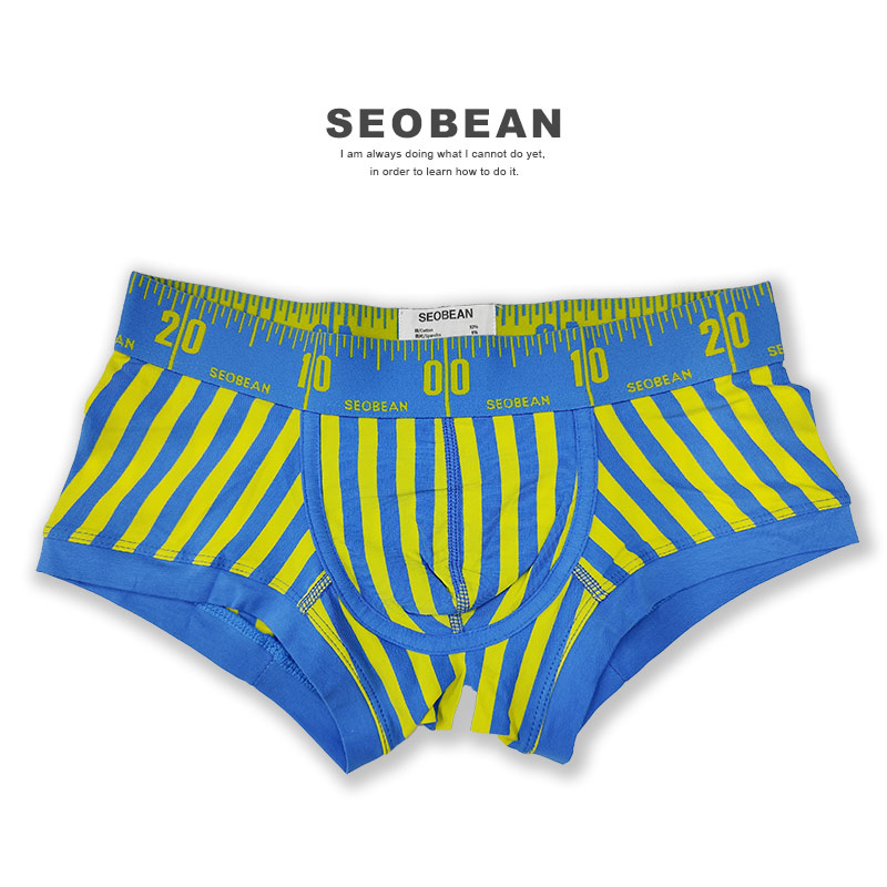 ボクサーパンツ メンズ SEOBEAN トーウェー ストライプローライズボクサーブリーフ 087 M-XL 前閉じ ショートボクサー 男性用 ...