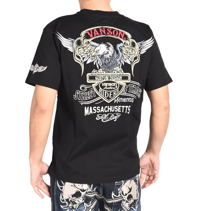 VANSON（バンソン） VANSON Tシャツ イーグル＆エンブレム 刺繍プリント 半袖Tシャツ NVST-2504 : ジーンズファースト駒込店!! - 通販 - Yahoo!ショッピング