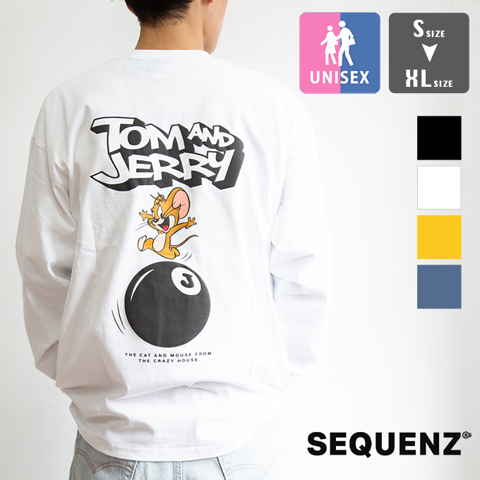 SEQUENZE SEQUENZ シークエンズ TOM and JERRY BALL L/S TEE トムとジェリー 8ボール バックプリント 長袖Tシャツ 24370912 / I ...