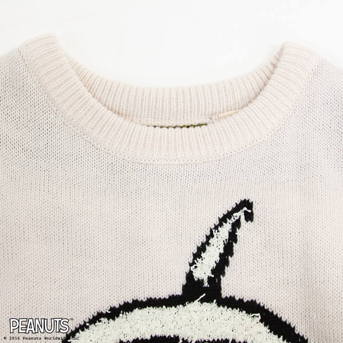 SEQUENZ シークエンズ スヌーピー オーバーサイズ ニット プルオーバー クルーネック TP SNOOPY FACE KNIT I-25370910 : 25370910ec ...