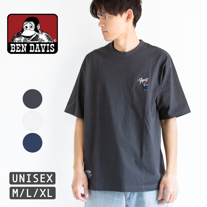 BEN DAVIS ベンデイビス ワンポイント ワイドシルエット 半袖 Tシャツ GORILLA BEN'S EMB TEE C ...