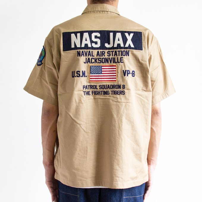 AVIREX アビレックス クールマックス NAS JAX ショートスリーブ シャツ COOLMAX SHORTSLEEVE SHIRT ...