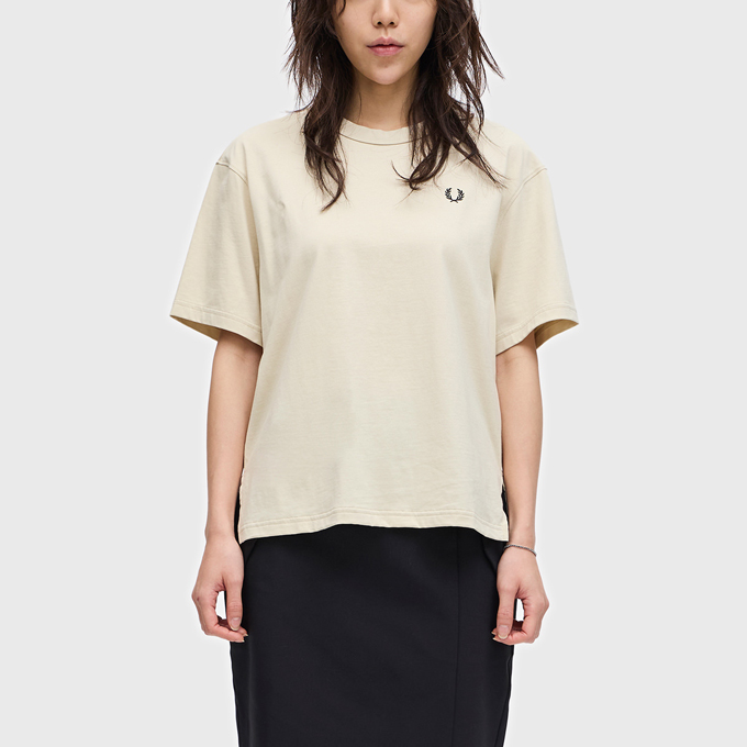 【クーポン対象外】「 FRED PERRY フレッドペリー 」 ウィメンズ Sheer Panel T-Shirt シアー パネル Tシャツ G7140 / 半袖 クルーネック 丸首 無地 ワンポイント レディース FRED PERRY（フレッドペリー） ウィメンズ Sheer Panel T-Shirt シアー
