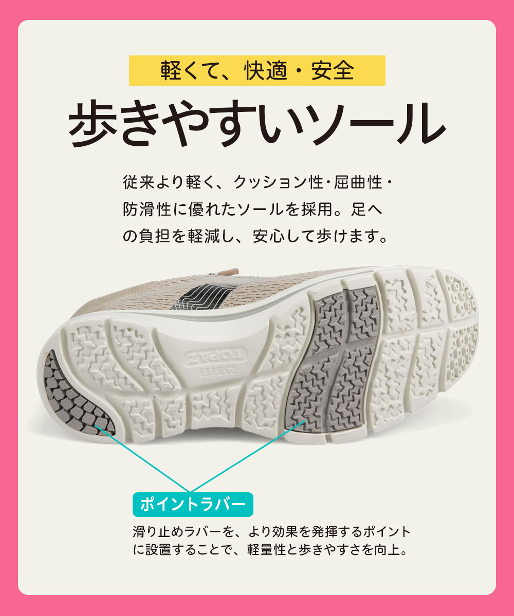 TOPAZ トパーズアルコ コンフォートシューズ レディース 軽量 幅広 3e ウォーキング 靴 黒 ブラック グレー ピンク aruko 7407 : Jerico Yahoo!店 - 通販 ...