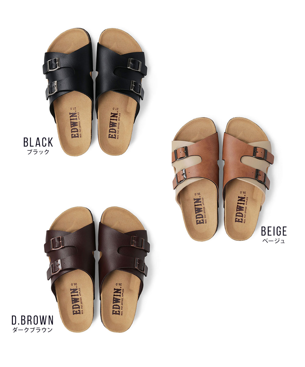 EDWIN（エドウィン） コンフォートサンダル メンズ おしゃれ サンダル カジュアル アウトドア ブラック ダークブラウン ベージュ EDWIN 1007 : Jerico Yahoo!店 ...