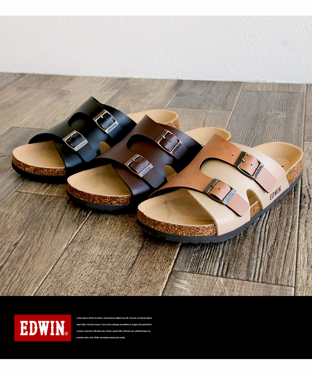 EDWIN（エドウィン） コンフォートサンダル メンズ おしゃれ サンダル カジュアル アウトドア ブラック ダークブラウン ベージュ EDWIN 1007 : Jerico Yahoo!店 ...
