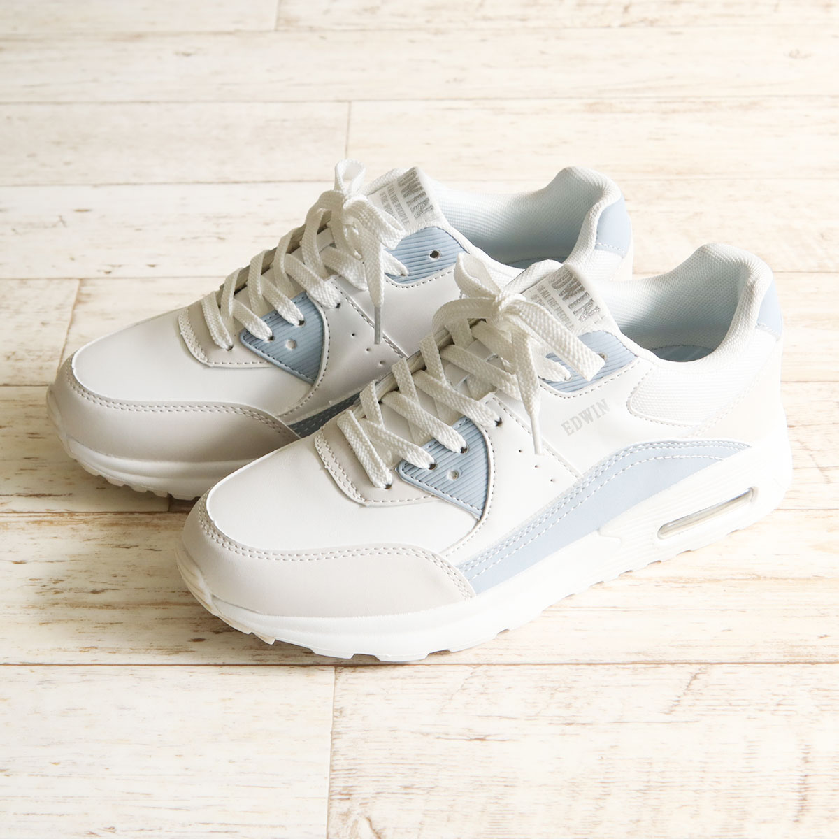 EDWIN エドウィン スニーカー レディース ローカット 厚底 エアーソール 軽量 履きやすい 靴 カジュアル ベージュ 白 ブルー 4654 : Jerico Yahoo!店 - 通販 ...