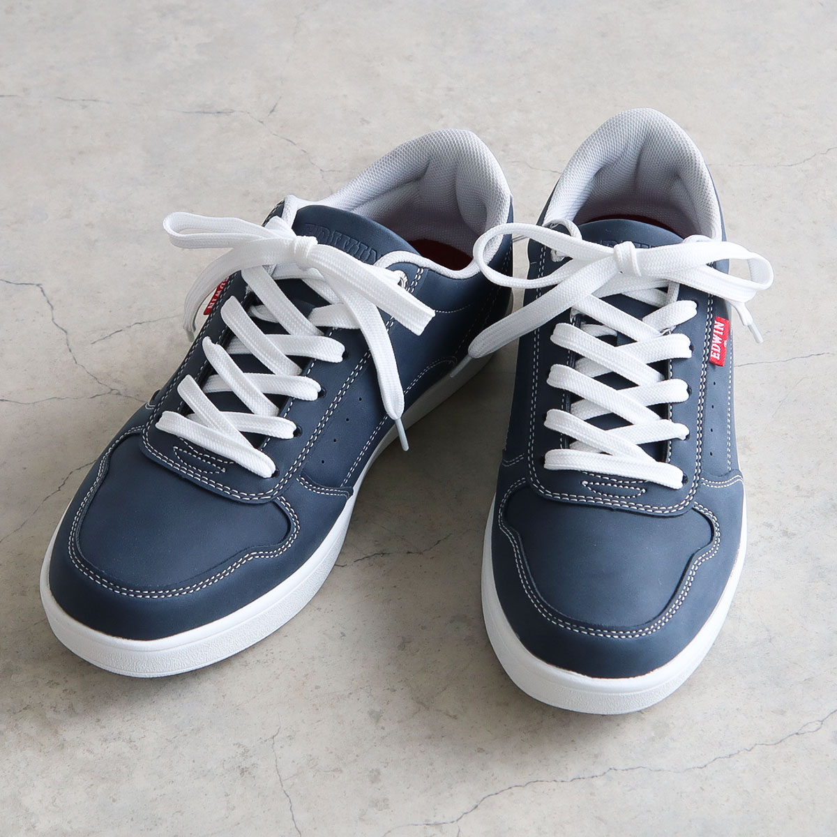 EDWIN（エドウィン） スニーカー メンズ ローカット 軽量 靴 履きやすい カジュアル 疲れにくい 男性 おしゃれ ネイビー 白 ホワイト EDWIN 7055 : Jerico ...