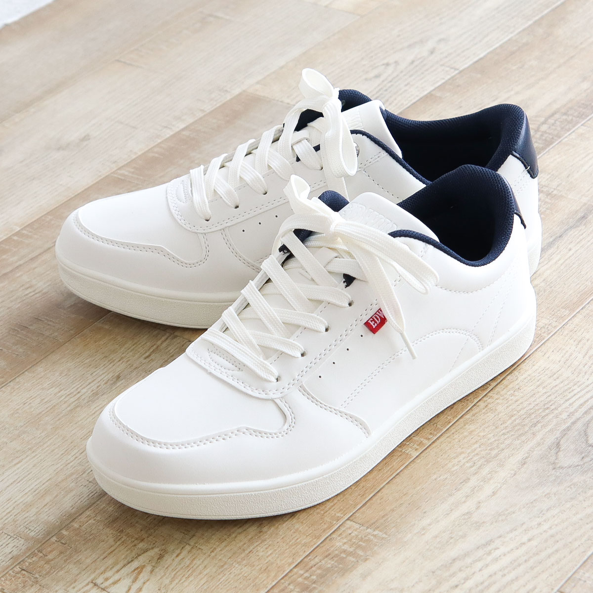 EDWIN（エドウィン） スニーカー メンズ ローカット 軽量 靴 履きやすい カジュアル 疲れにくい 男性 おしゃれ ネイビー 白 ホワイト EDWIN 7055 : Jerico ...