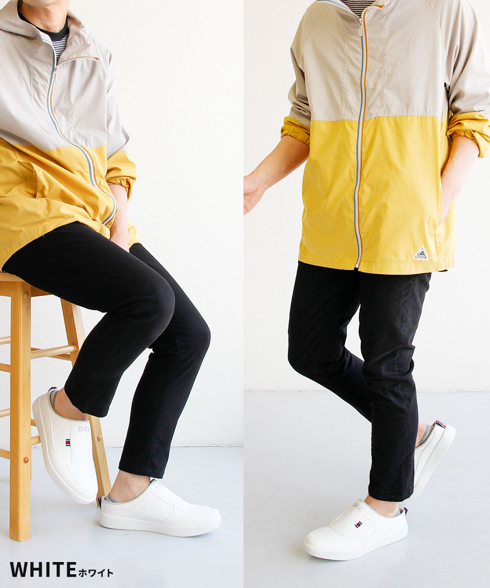 EDWIN エドウィン クロッグシューズ メンズ スリッポン かかとなし 軽量 靴 履きやすい 歩きやすい オフィス 黒 ブラック 白 ホワイト 7060 : Jerico Yahoo!店 ...