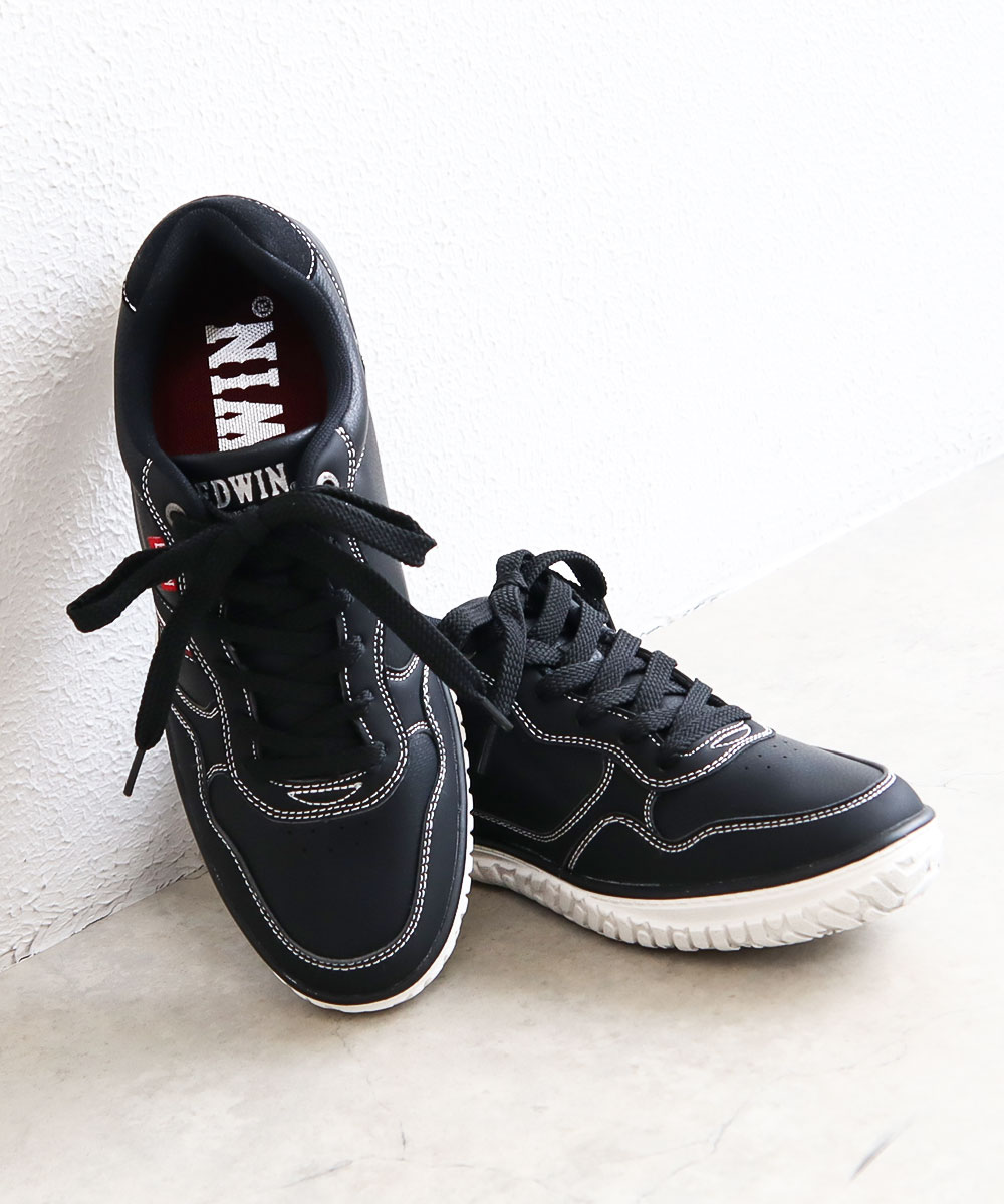 EDWIN エドウィン スニーカー メンズ ローカット 軽い 幅広 ゆったり 耐滑 通学 カジュアル 男性 黒 ブラック 白 ホワイト 7761 : Jerico Yahoo!店 - 通販 ...