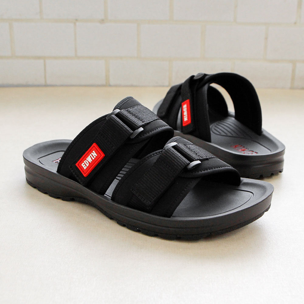 EDWIN エドウィン サンダル メンズ 靴 スポーツ スライド スリッパ つっかけ レジャー アウトドア キャンプ 黒 ブラック ネイビー 5102 : Jerico Yahoo!店 ...
