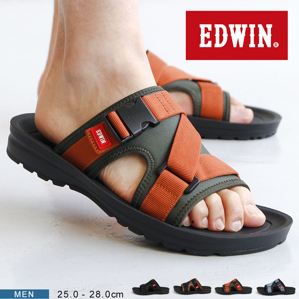 EDWIN エドウィン サンダル メンズ 靴 スポーツ スライド レジャー アウトドア つっかけ カーキ ベージュ ブラック ネイビー 5111 : Jerico Yahoo!店 - 通販 ...