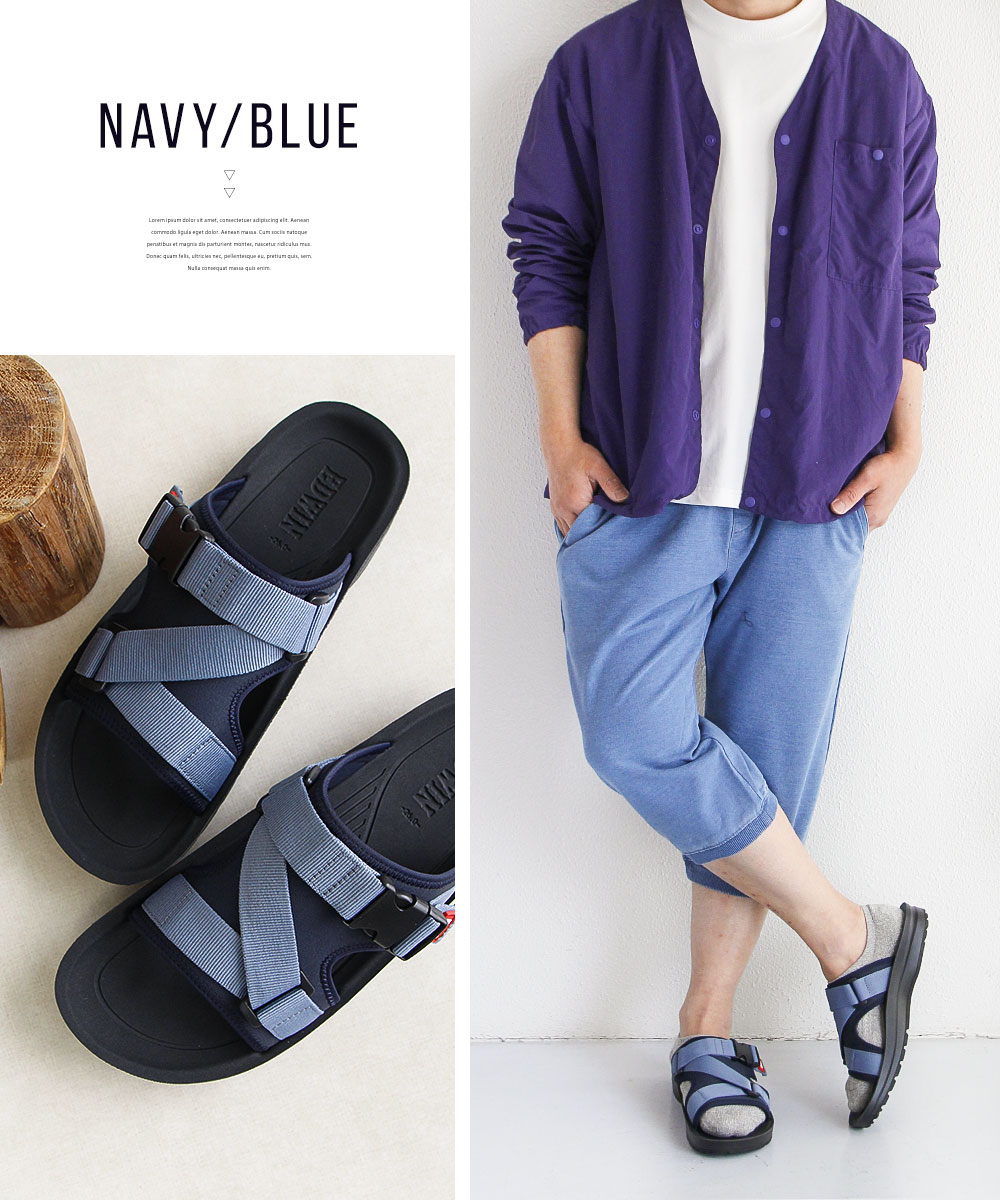 EDWIN エドウィン サンダル メンズ 靴 スポーツ スライド レジャー アウトドア つっかけ カーキ ベージュ ブラック ネイビー 5111 : Jerico Yahoo!店 - 通販 ...