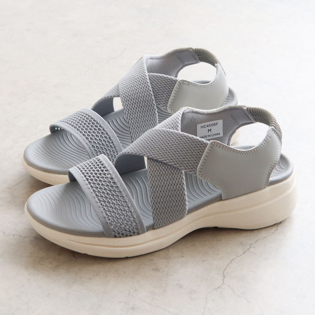 Hashed Coorde スポーツサンダル レディース 厚底 疲れない おしゃれ 軽量 歩きやすい 痛くない 幅広 カジュアル 黒 ブラック ベージュ グレー hc4506 : Jerico ...