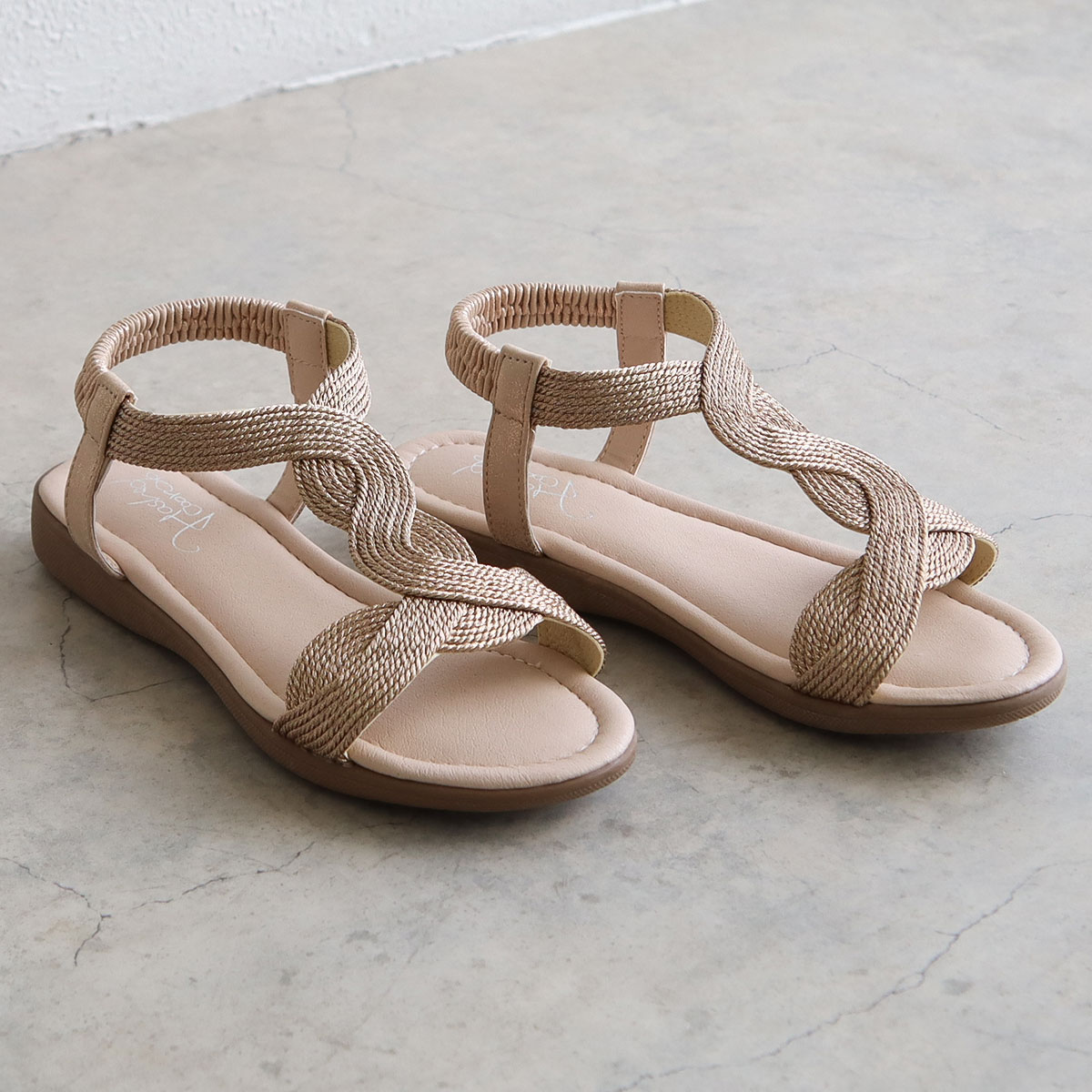 Hashed Coorde サンダル レディース 疲れない おしゃれ ストラップ 歩きやすい 痛くない シンプル カジュアル 黒 ブラック シルバー ゴールド hc4520 : Jerico ...