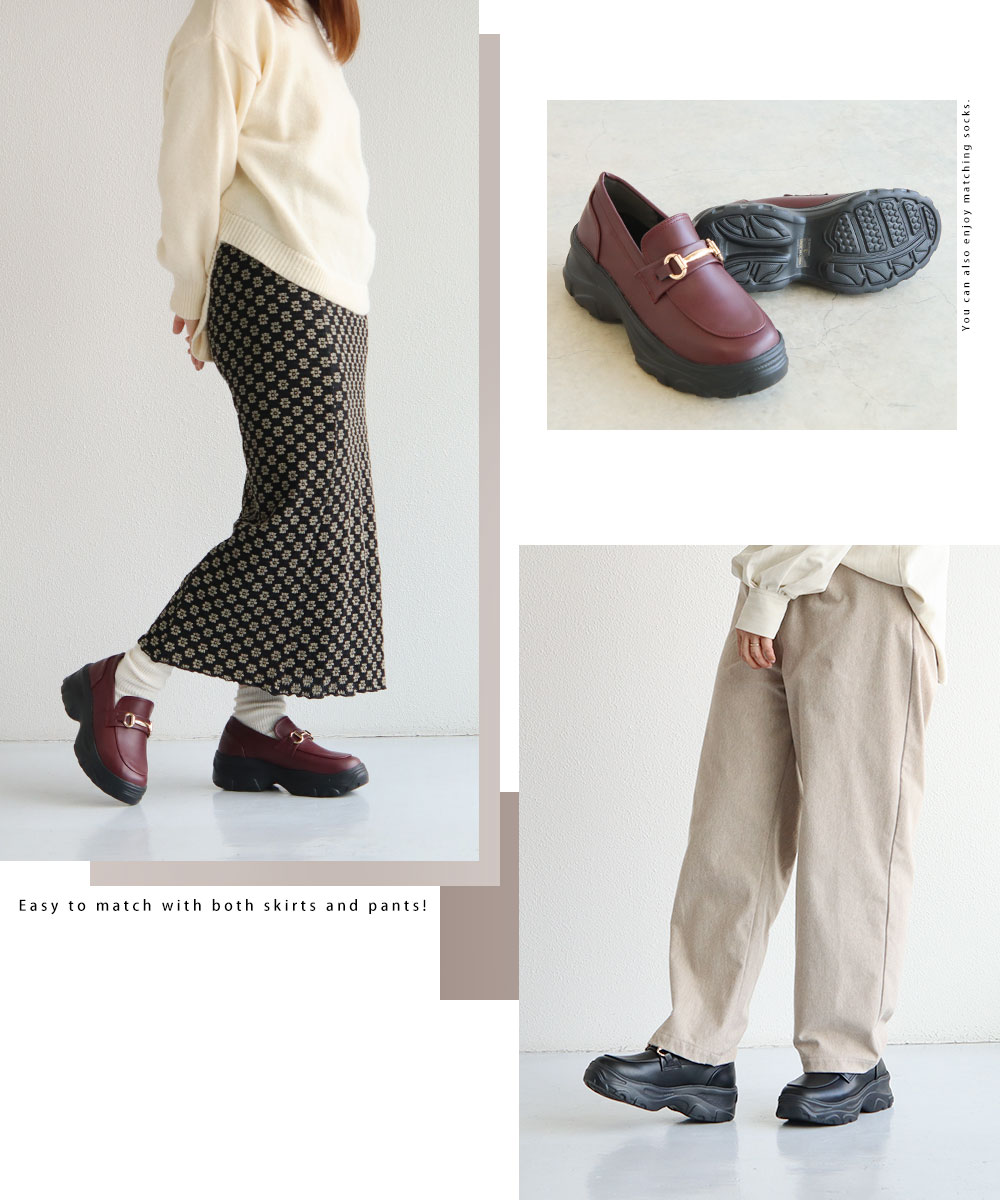 Hashed Coorde ハッシュドコーデ ローファー レディース 厚底 おしゃれ 歩きやすい ビット タンクソール ブランド スニーカー ローカット シューズ 大人 ジュニア 靴 ...