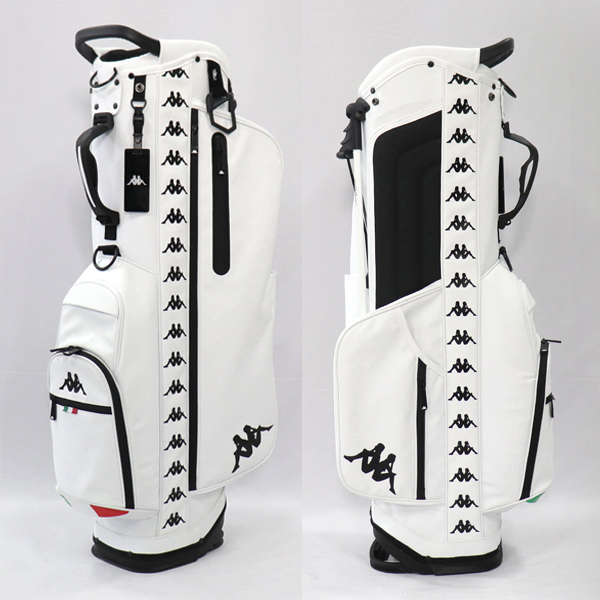 Kappa GOLF 先行予約 新作 カッパ ゴルフ キャディバッグ 615-972 PE スタンド キャディ バッグ 8.5インチ ブラック ホワイト STAND BAG CB SB KP ...
