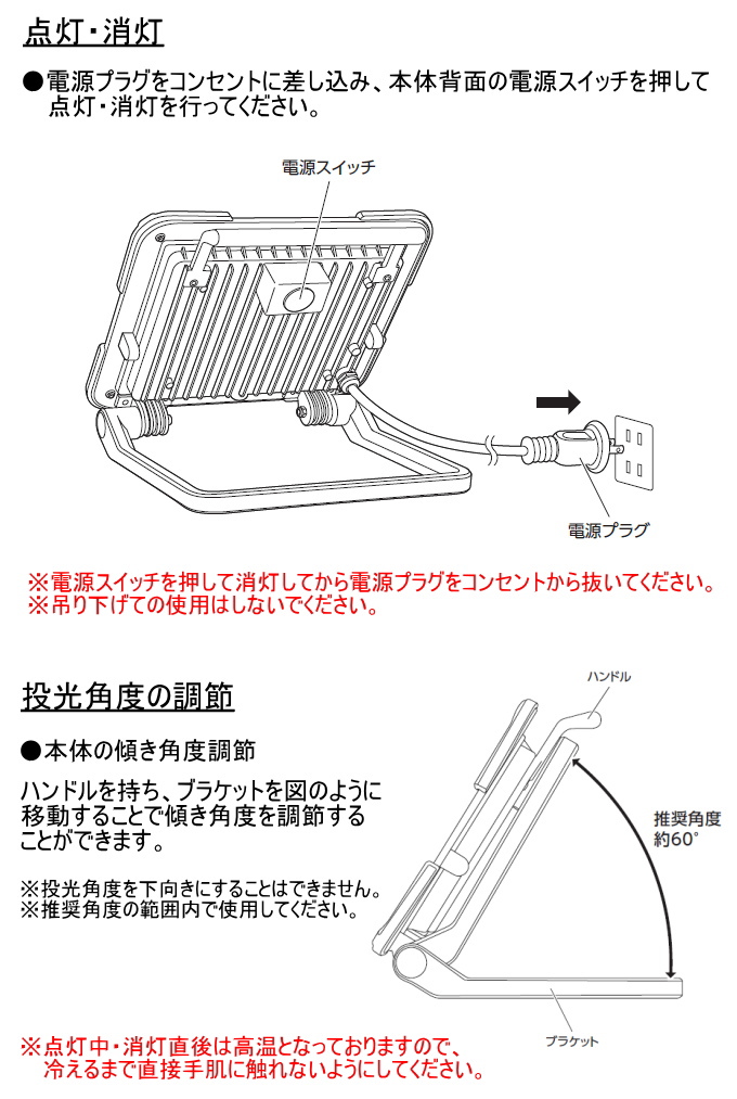 EARTH MAN LEDワークライト 60W WLT-060LA 送料無料 家庭用 作業灯 LEDライト 薄型 コンパクト DIY アース ...