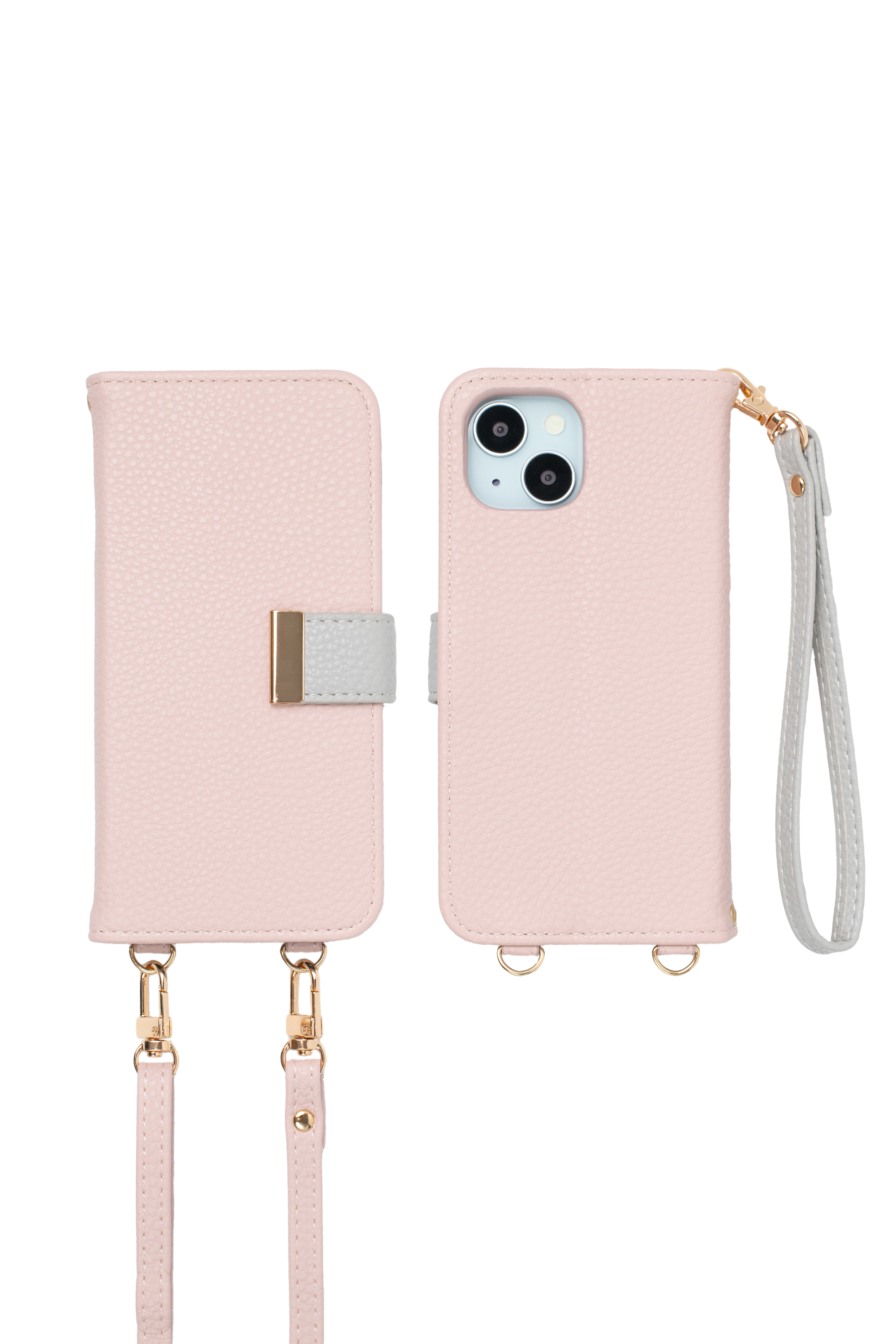 iPhone15 ケース バイカラー 2種ストラップ付き 手帳型 iPhone14 iPhone13 スマホケース iPhone12 12Pro 12mini 13mini : o62 ...